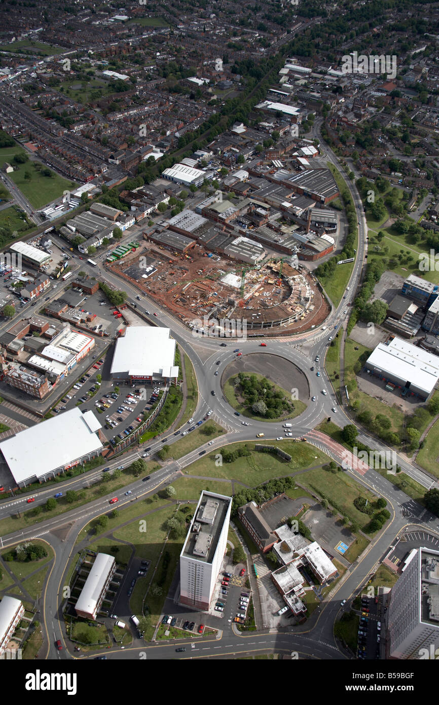 Aerial view south east of The Super Prix Traffic Island retail park ...