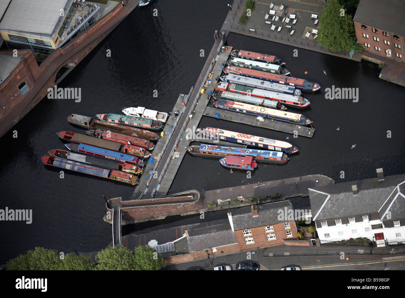 Aerial view north east of Gas Steet Basin meeting place of Birmingham ...