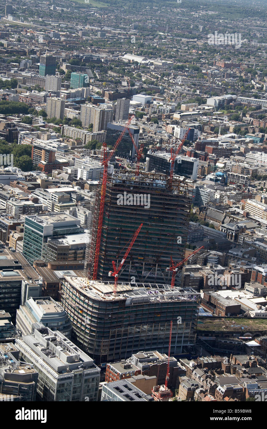 Aerial view north west of inner city buildings tower blocks ...
