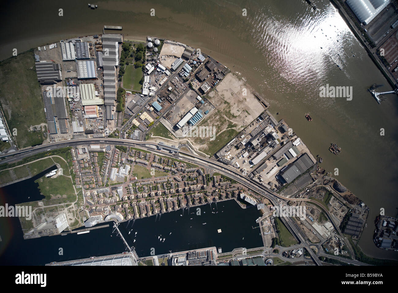 Aerial view south west of River Thames Lyle Park Kierbeck Business ...
