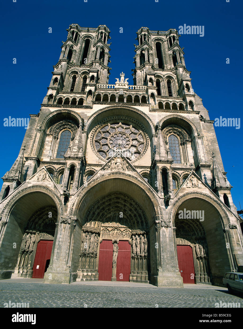 The C12th Cathedral of Notre Dame at Laon Aisne Picardie France W ...