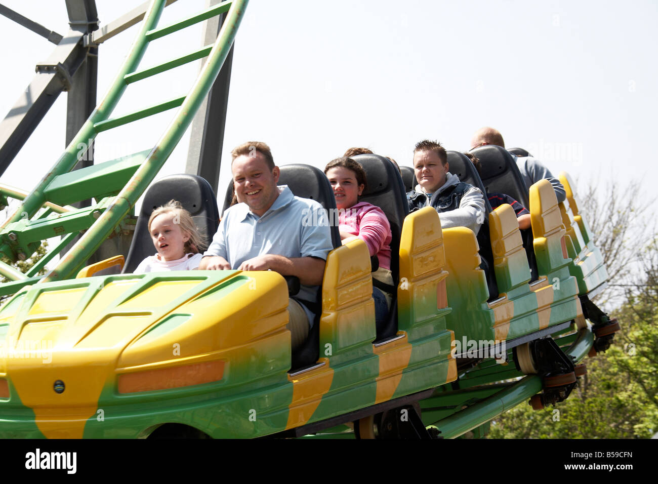People on Cliffhanger roller coaster ride in Blackgang Chine Fantasy ...