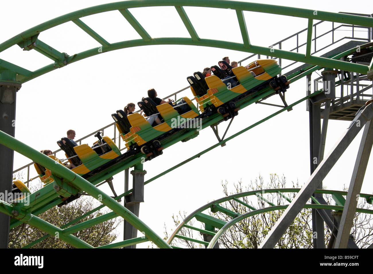 People on Cliffhanger roller coaster ride in Blackgang Chine Fantasy ...