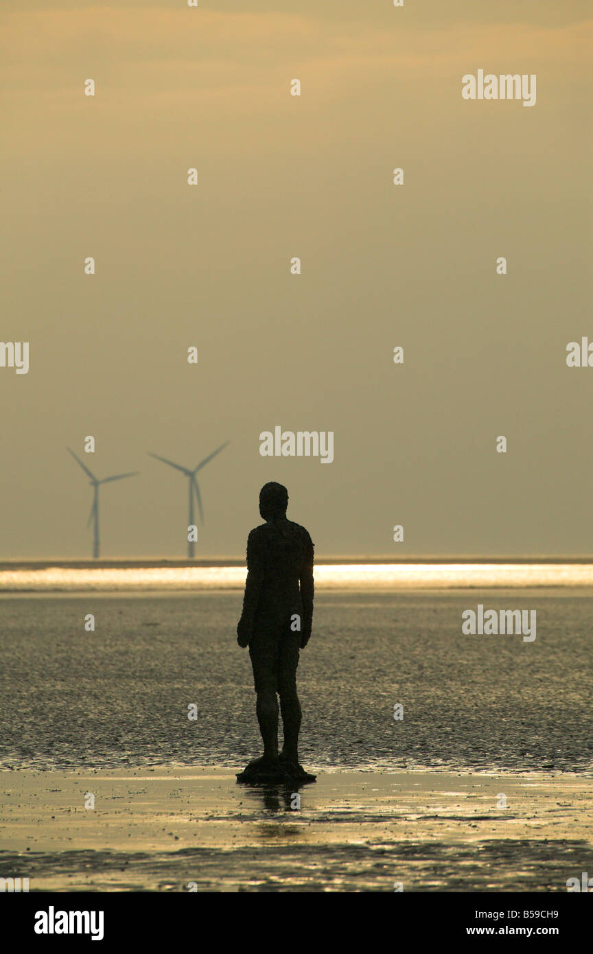 Another Place-Antony Gormley iron man sculpture on Crosby Beach ...