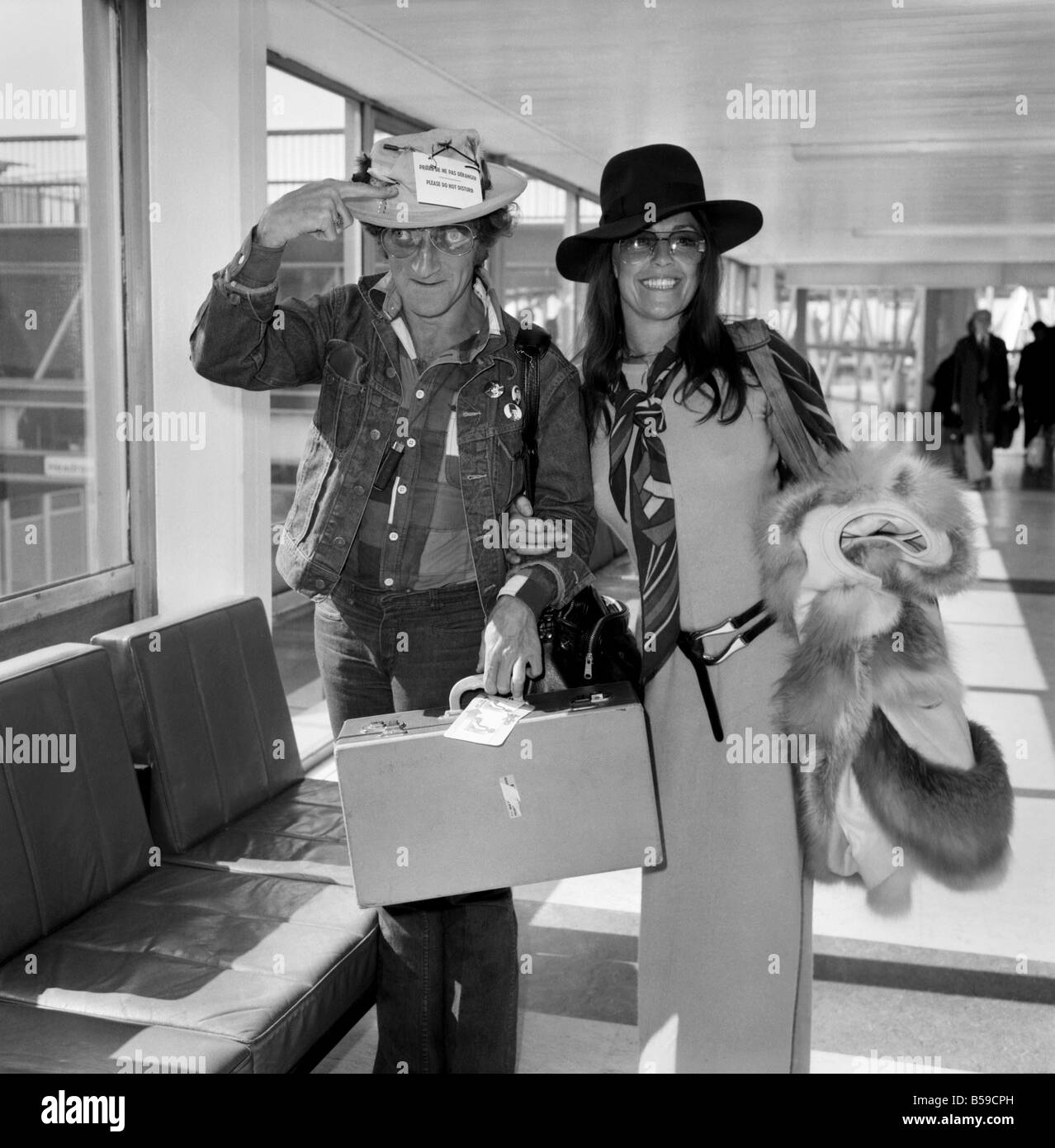 Comedian Marty Feldman with his wife Laurette pictured at Heathrow ...