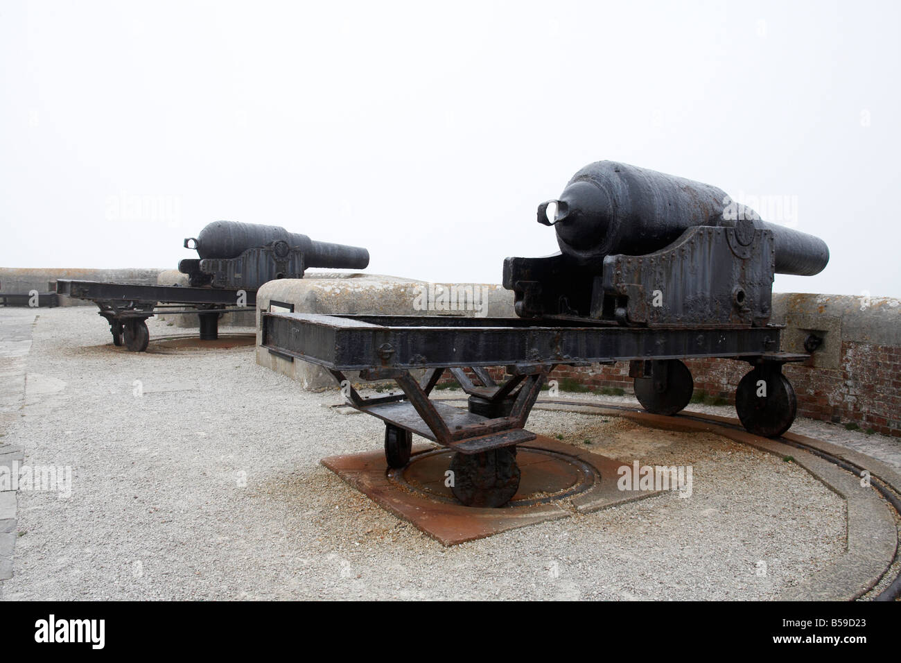 Victorian cannon on The Needles Old Battery National Trust NT Isle of ...