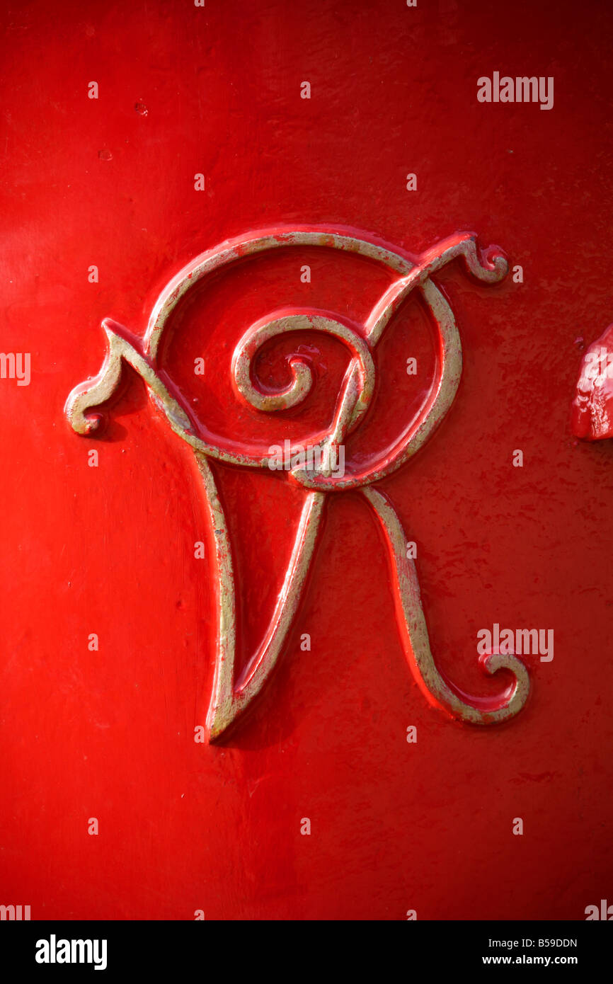 Victoria Regina emblem on letter box at Osborne House East Cowes Isle ...