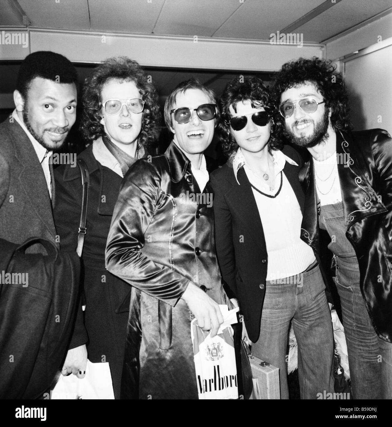 Pop Star Steve Harley and the Cockney Rebel Pop Group at Heathrow ...