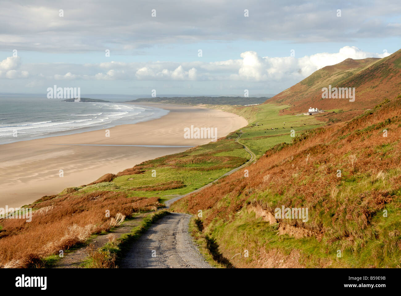 Llangennith beach from Rhossili on the Gower Peninsula Stock Photo - Alamy