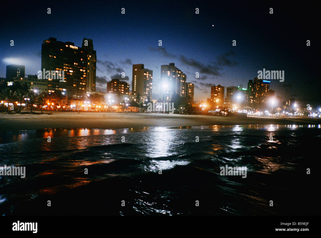 South Africa, Kwa Zulu Natal, Durban, View of Durban hotel strip ...