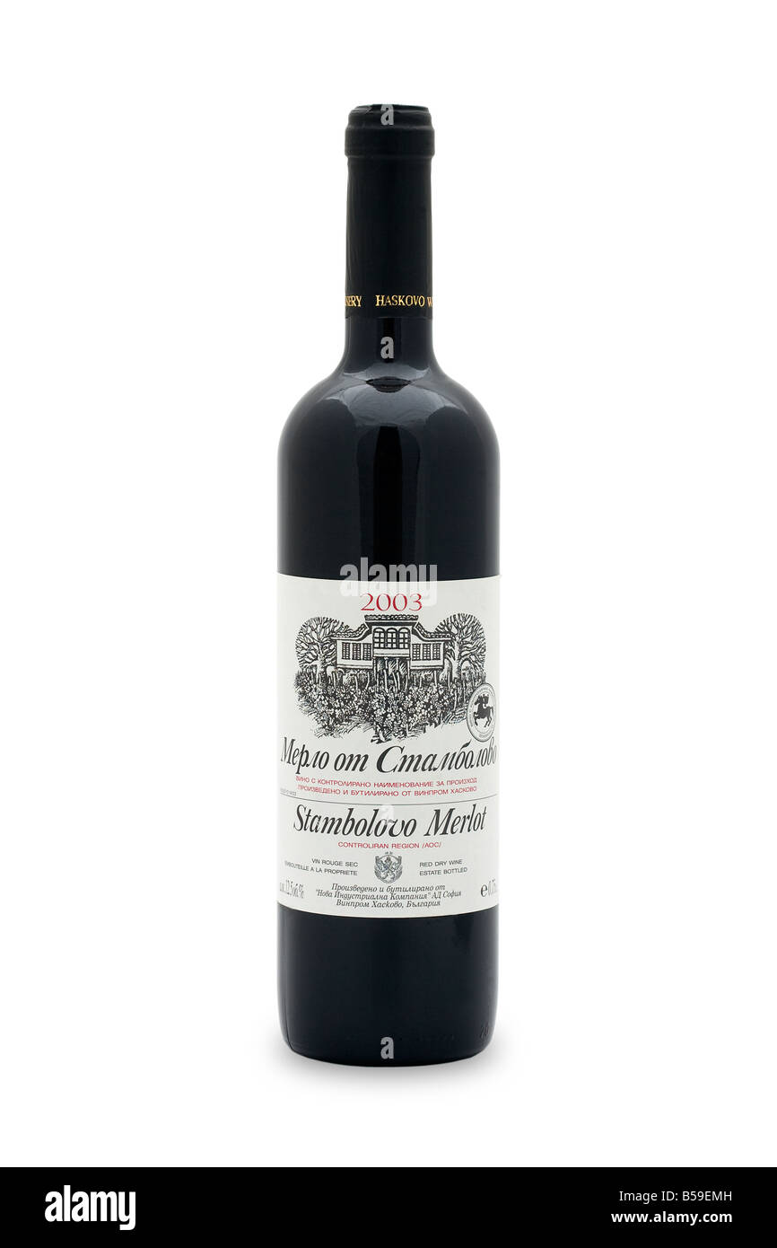 stambolovo merlot 2003 bulgaria dry red wine Stock Photo - Alamy