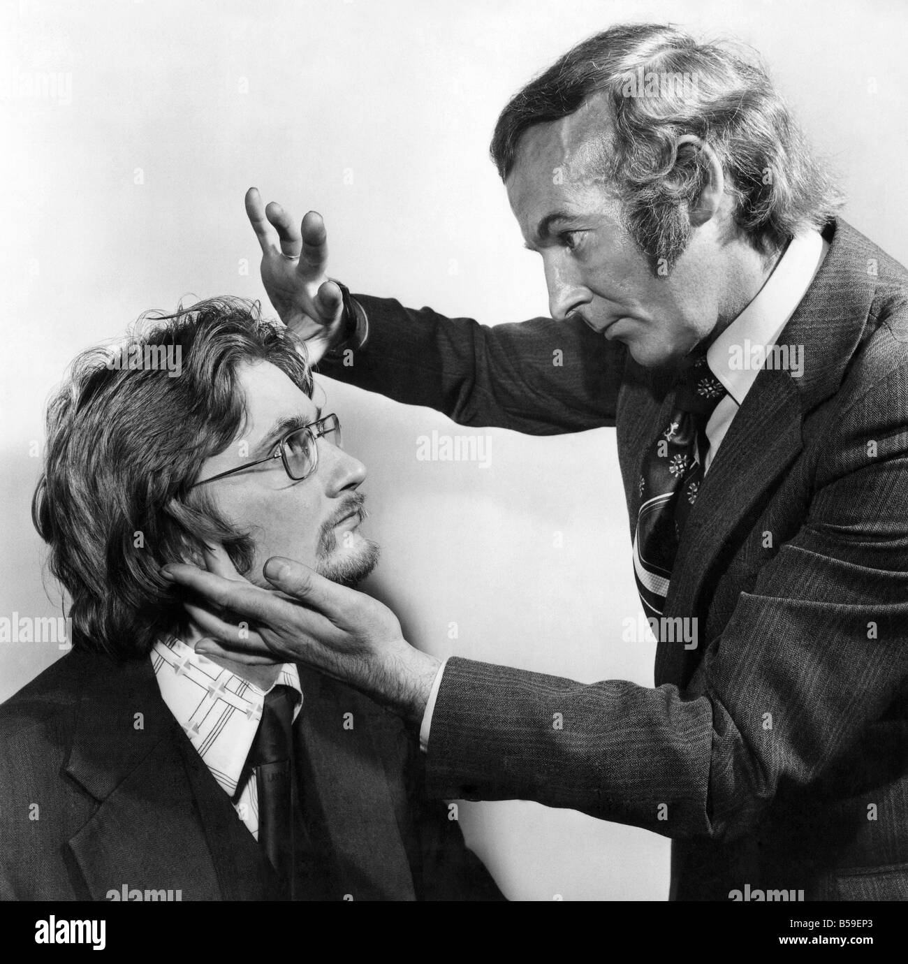 Hypnotist Alan Page with Graham Burrow from Whitley Bay. Circa 1969 ...