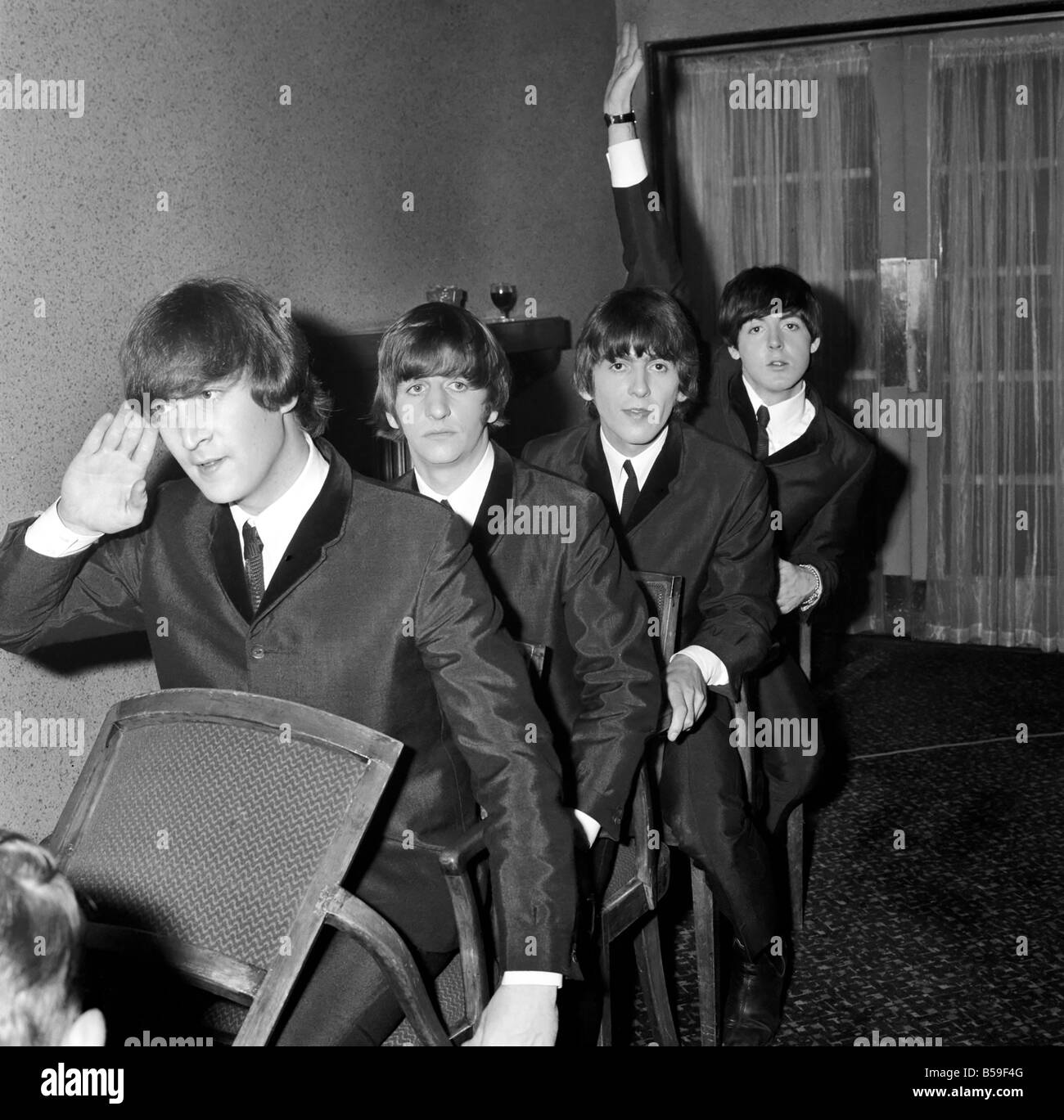 The Beatles pop group before their performance at the ABC Cinema in ...