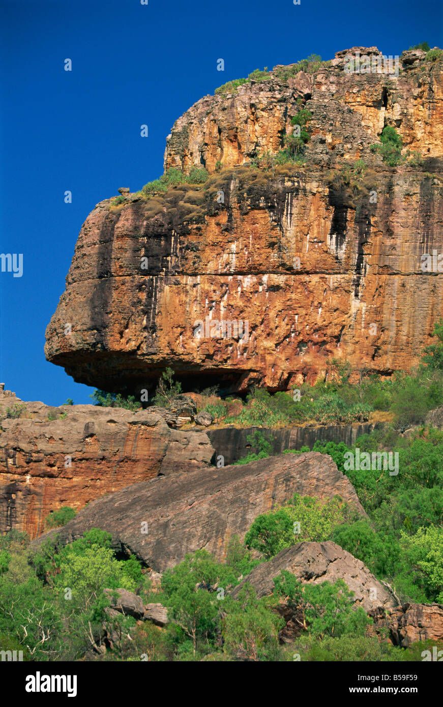 Nourlangie Rock, sacred Aboriginal shelter and rock art site, Kakadu National Park, Northern ...
