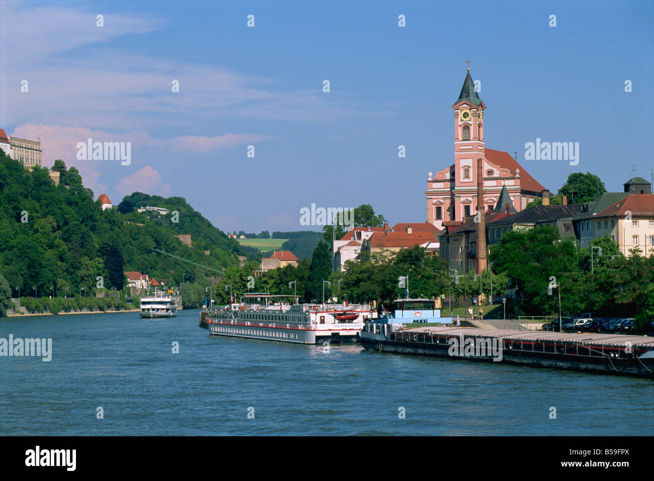The Danube River Passau Bavaria Germany Europe Stock Photo - Alamy