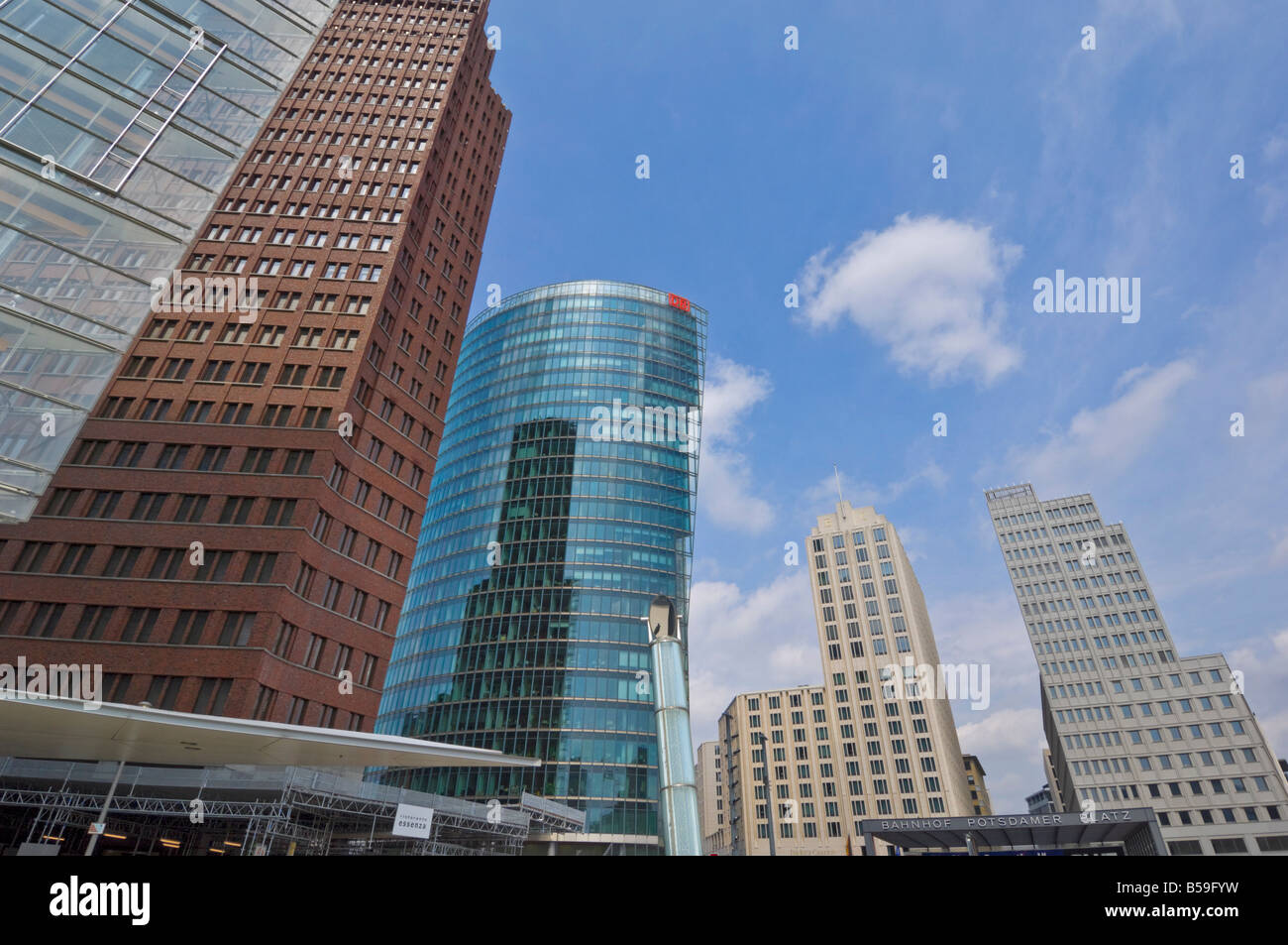 New modern buildings in Potsdamer Platz near the Bahnhof (railway ...