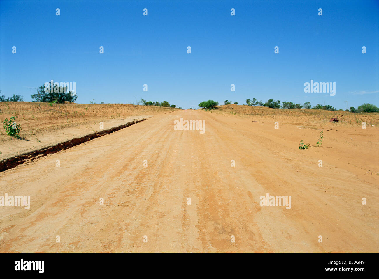 Outback highway near Pooncarie in New South Wales Australia H P Merten ...