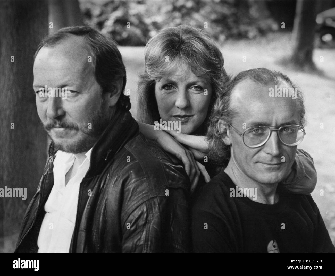 Folk band Prelude Jim Hornsby Irene Hume and Brian Hume glasses Stock ...