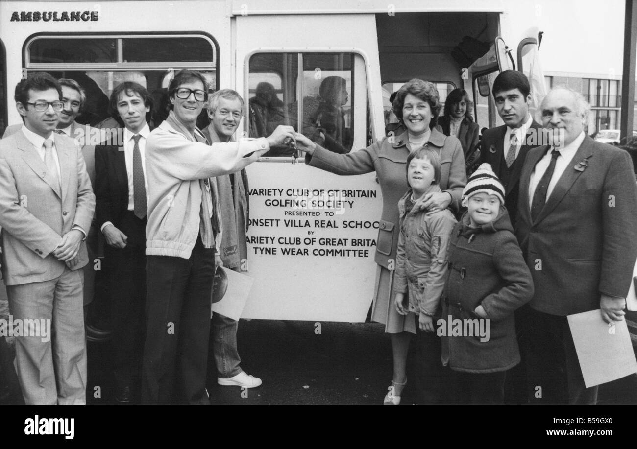 The Shadows s Hank Marvin at the bus handover to Villa Real School ...