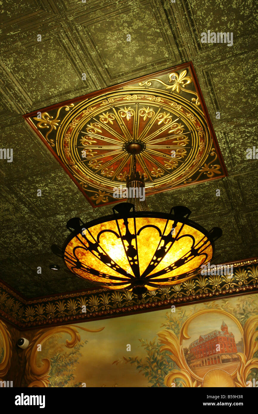 Ceiling and Wall Painting Detail With Lamp Kuhns Building Stock Photo ...