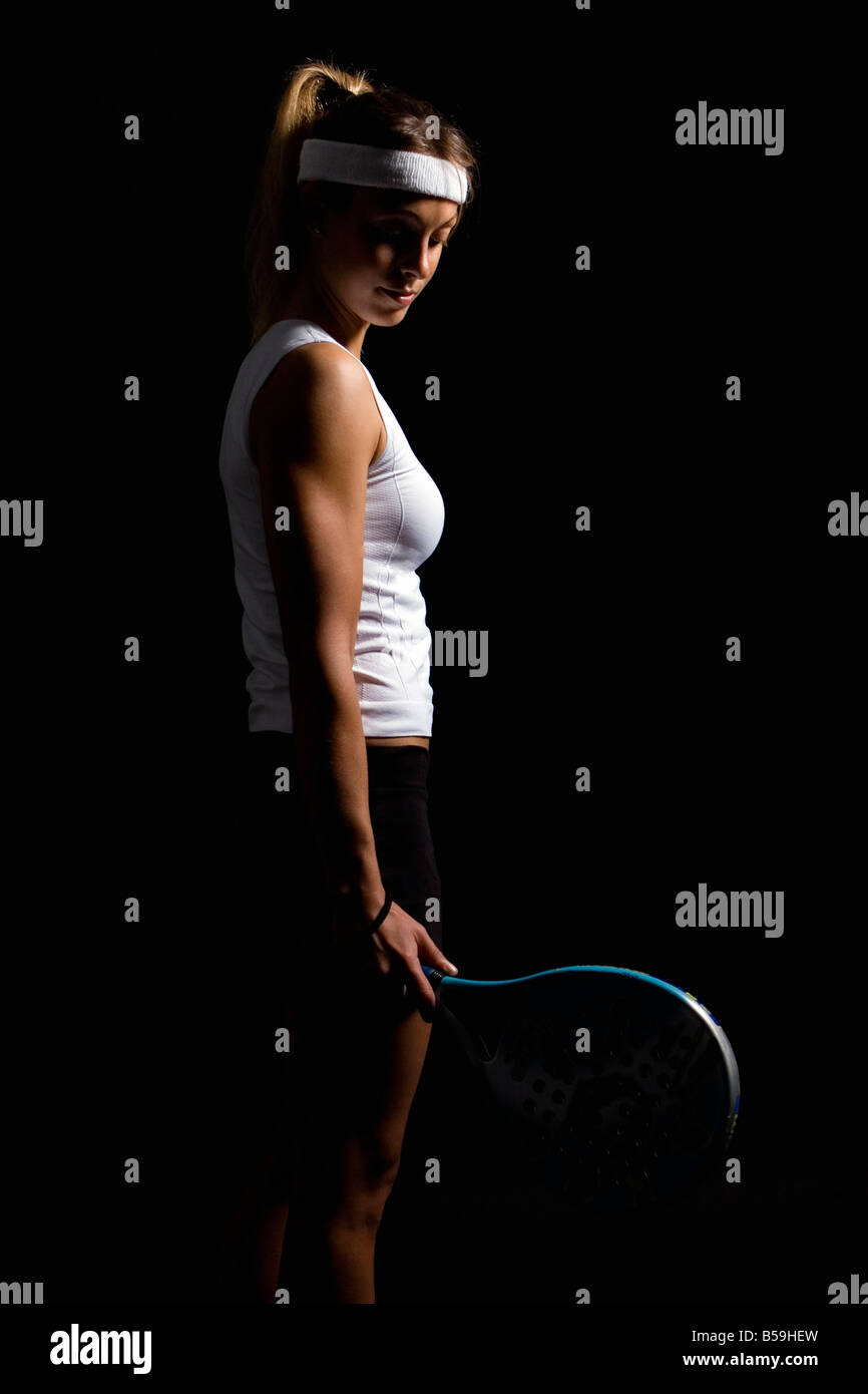 Sports woman of padel Stock Photo - Alamy