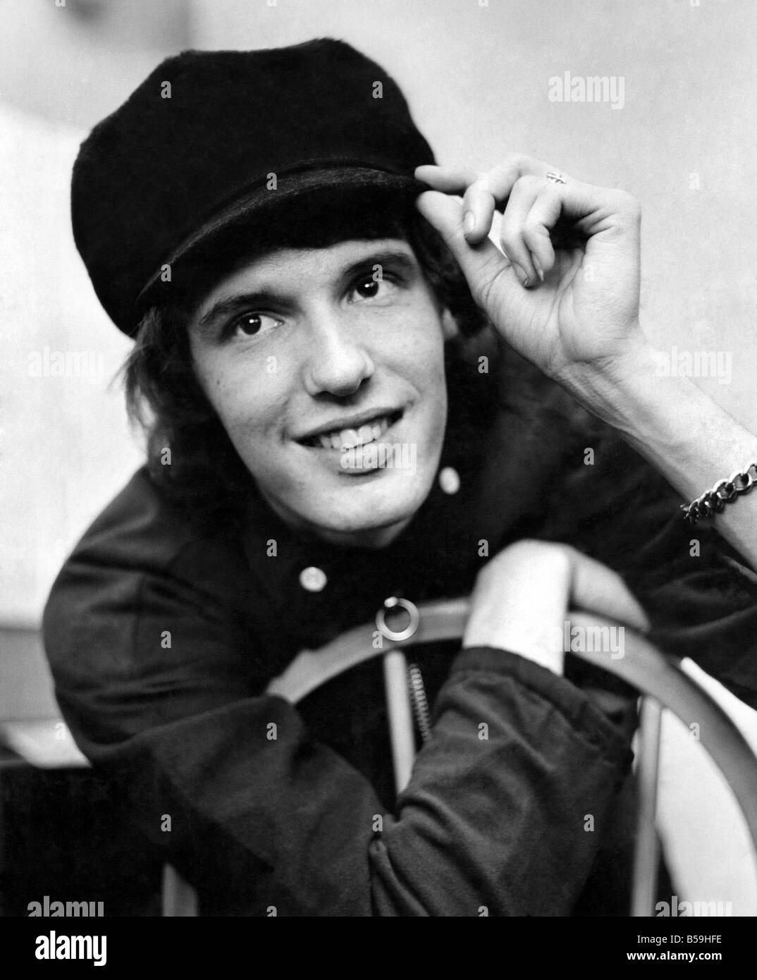 Cary Walker, 21 years old and drummer of the Walker Brothers. relaxes ...