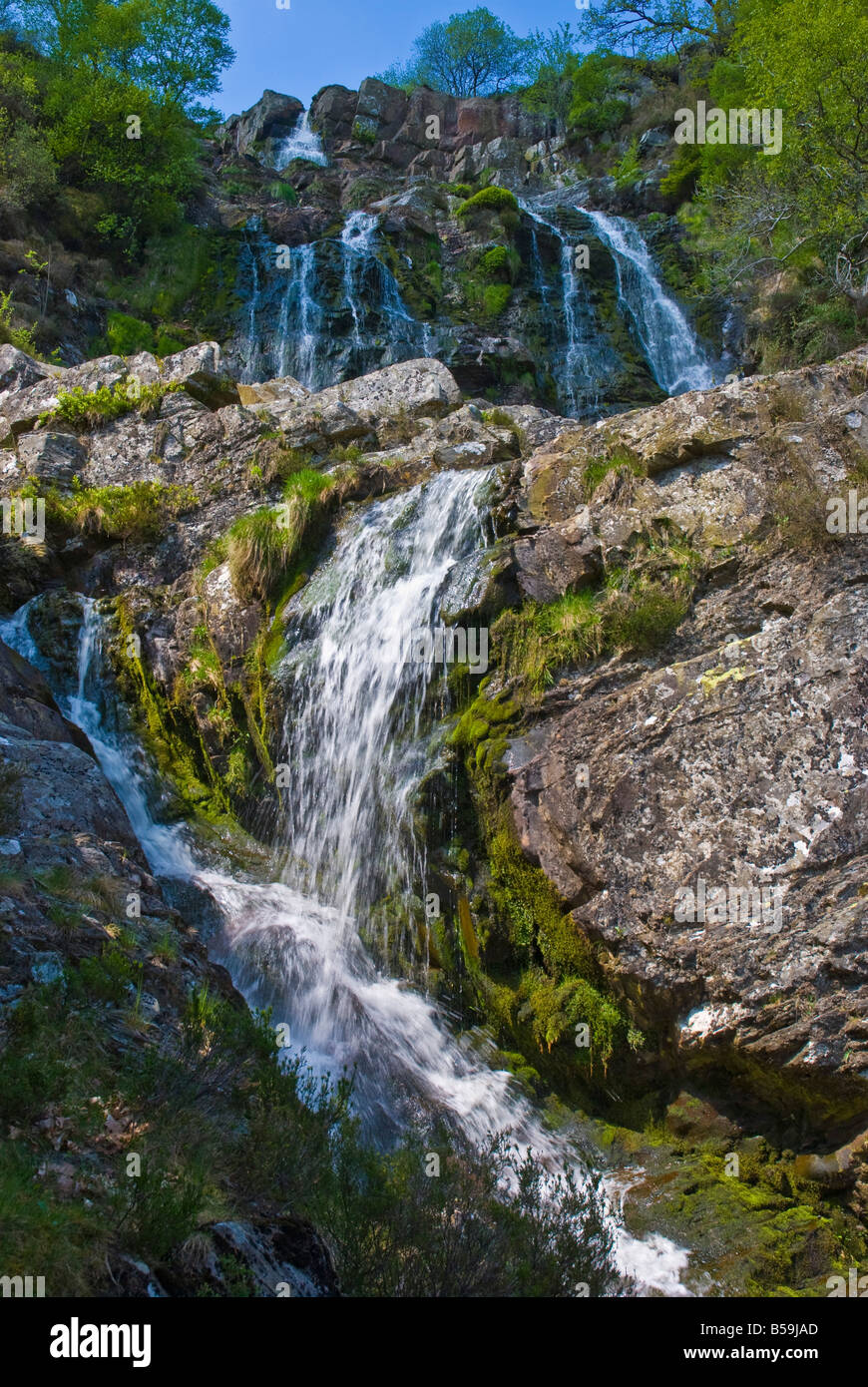 Waterfall Pistyll Rhyd-y-Meinclau or Rhiwargor Powys, Wales Stock Photo ...