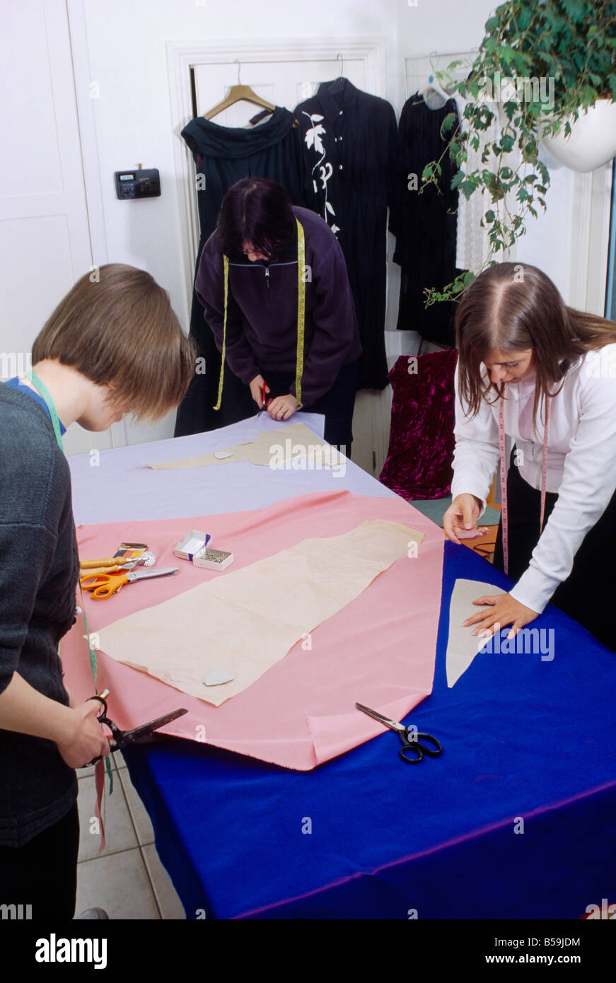 Design Studio Cutting Material Making Clothes Sample Stock Photo - Alamy