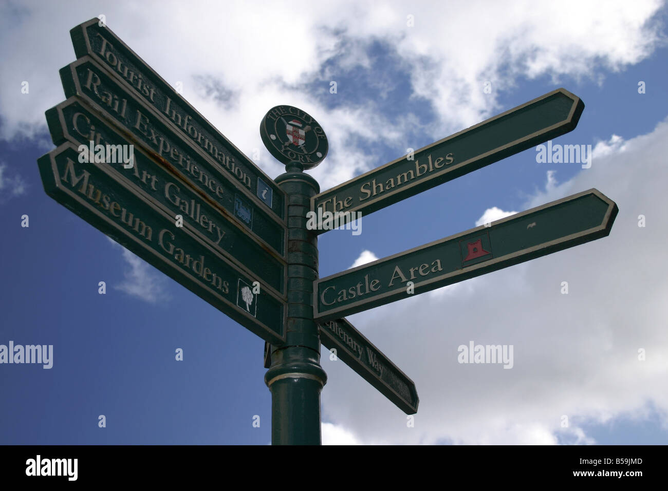 Tourist information sign outside York Minster North Yorkshire United ...