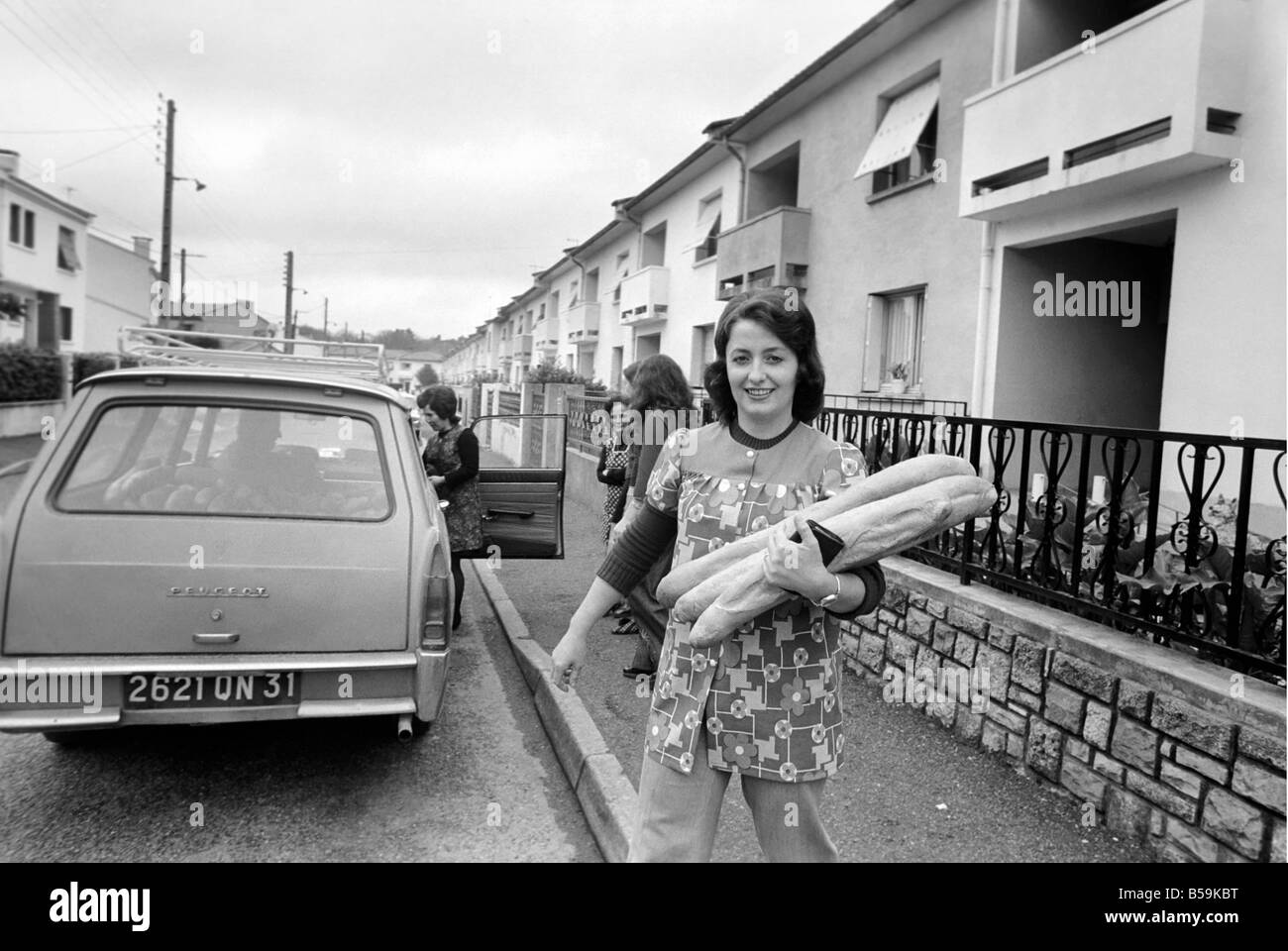 Buying french bread Black and White Stock Photos & Images - Alamy
