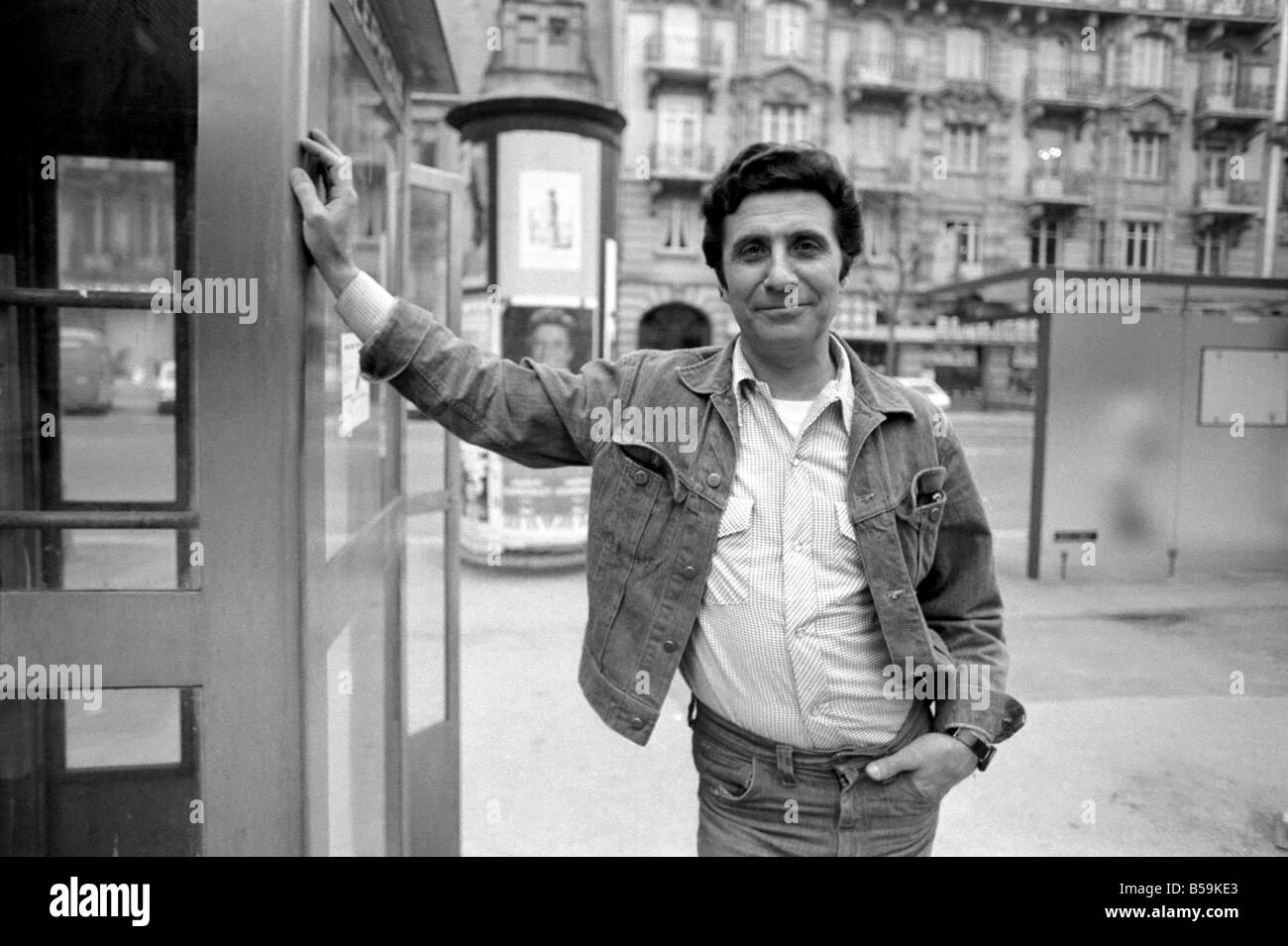 French star singer Gilbert Becaud in Strasbourg, France. April 1975 75 ...