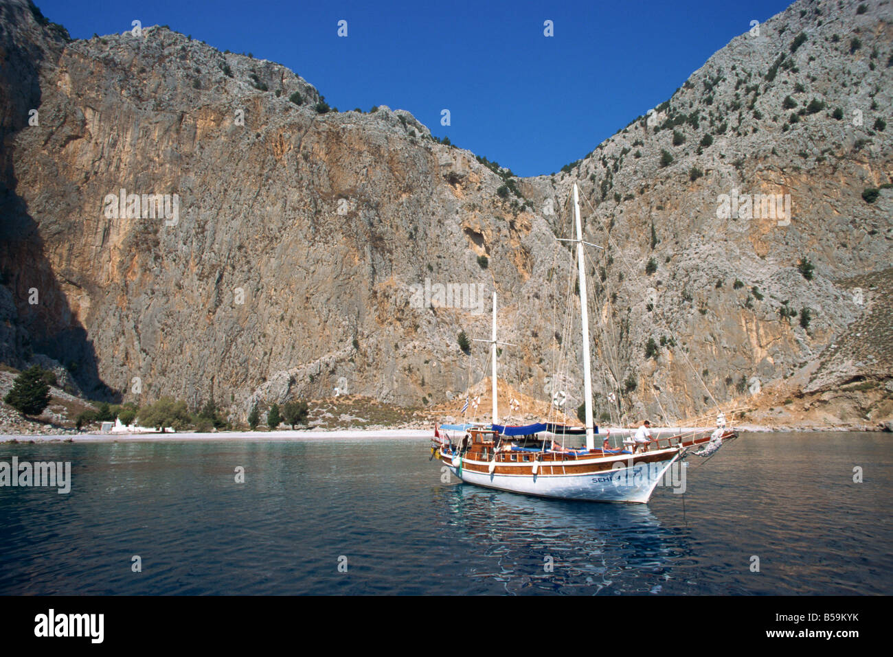 St George s Bay Symi Dodecanese Greek Islands Greece Europe Stock Photo ...