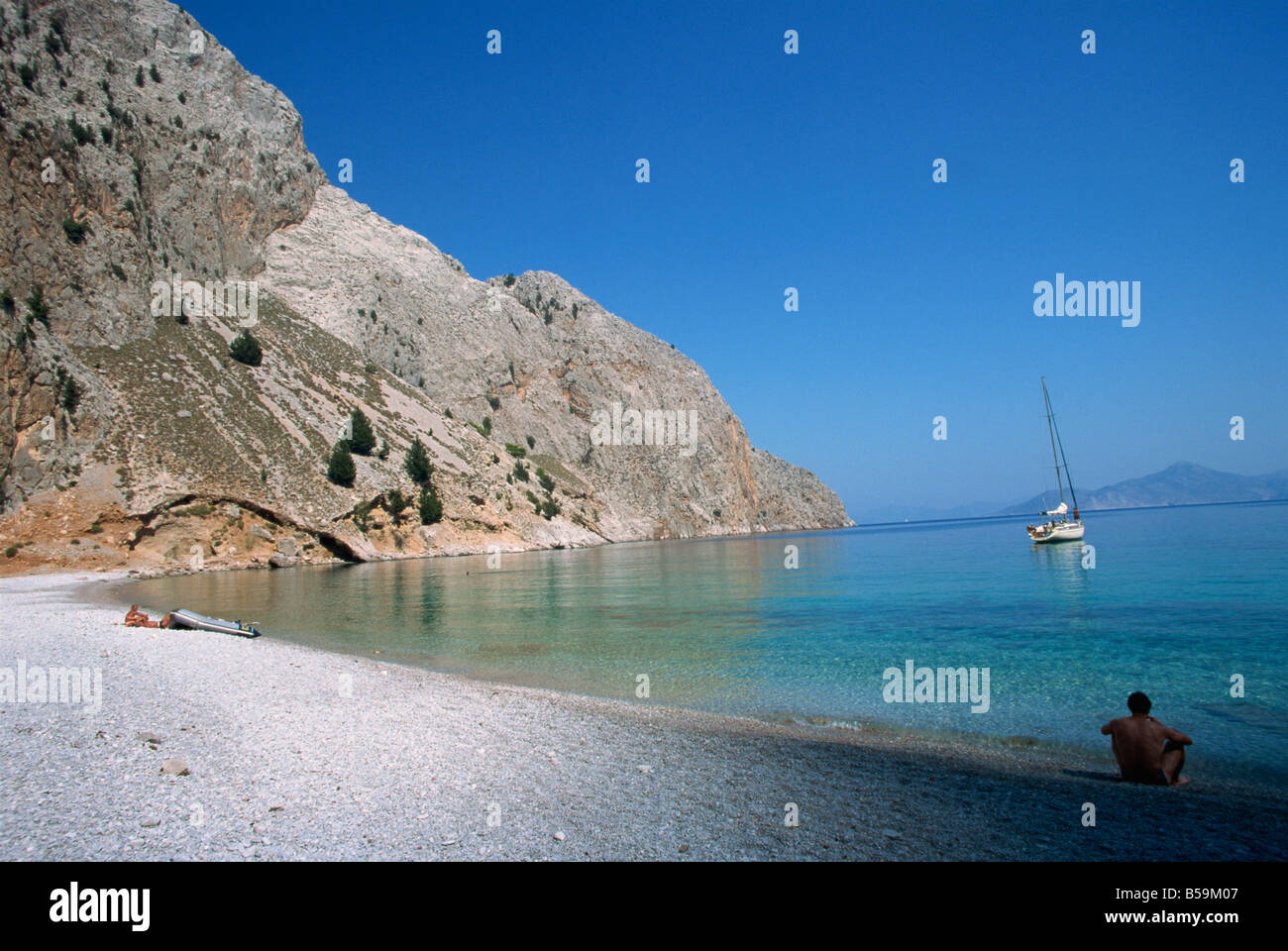 St George s Bay Symi Dodecanese Greek Islands Greece Europe Stock Photo ...