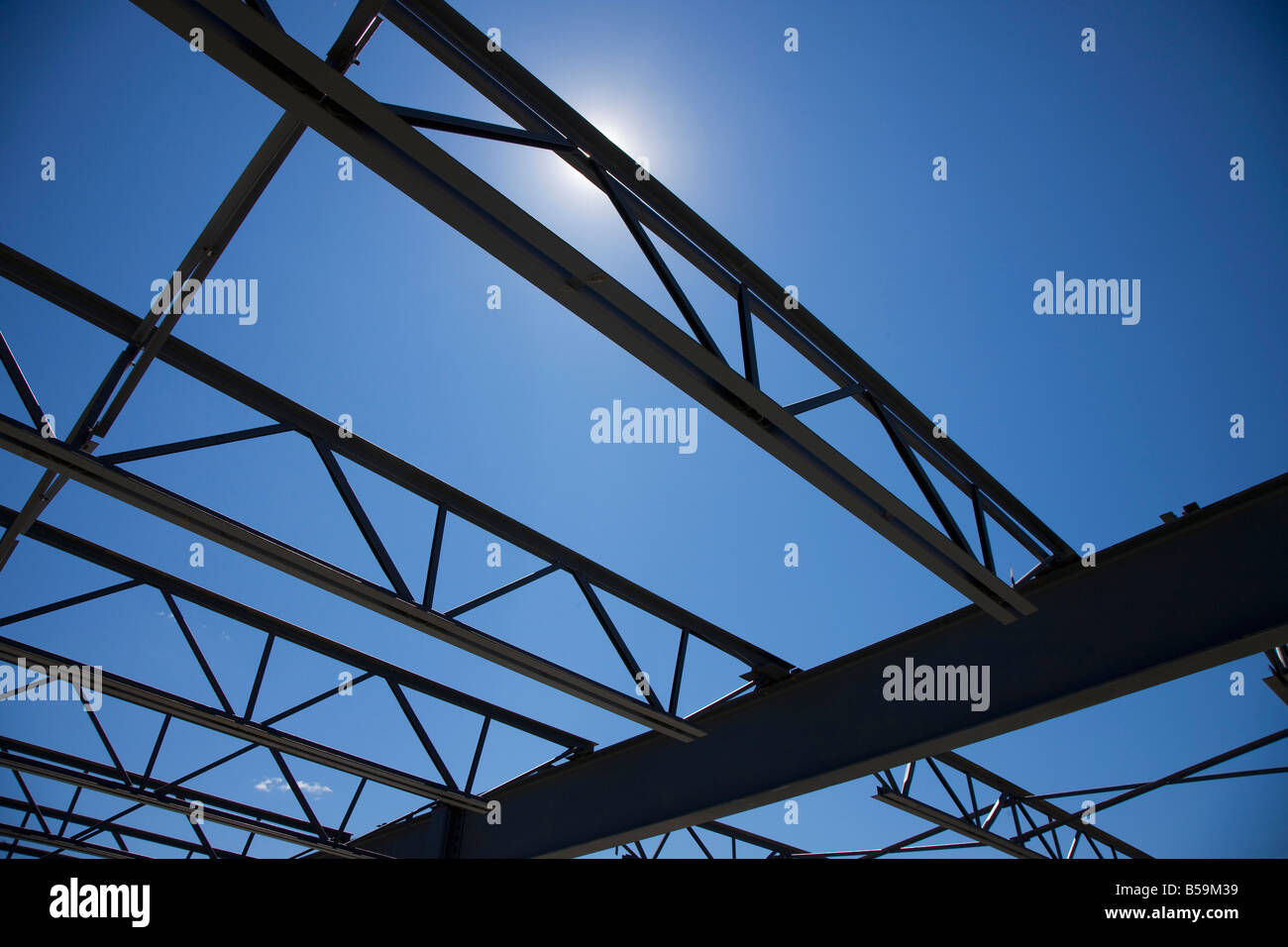 Low angle view of building framing Stock Photo - Alamy