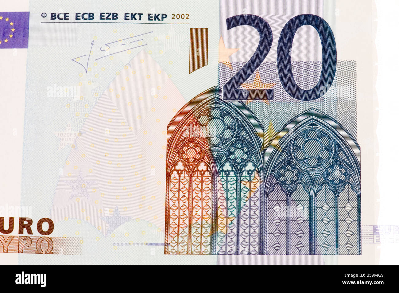 object on white European bank paper Stock Photo - Alamy