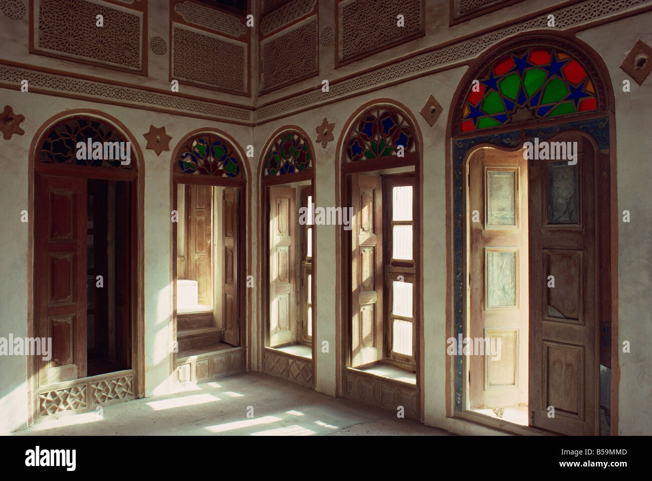 Interior of the restored house of Shaikh Isa, in the small village of ...