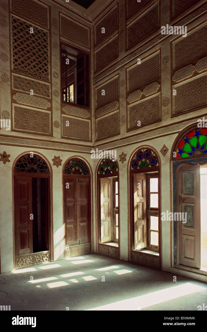 Interior of the restored house of Shaikh Isa, in the small village of ...