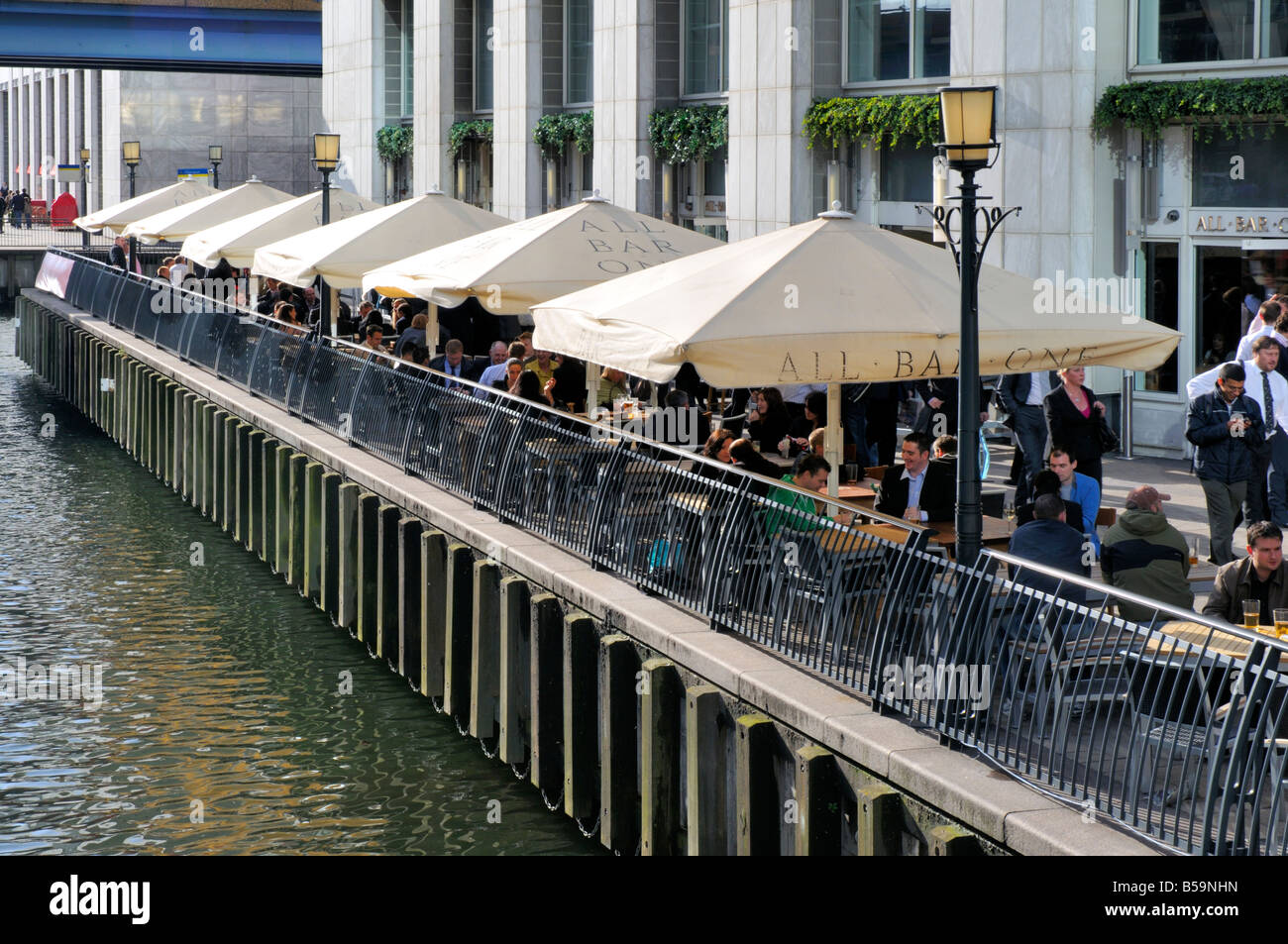 After work, Middle Dock, Canary Wharf, London United Kingdom Stock ...
