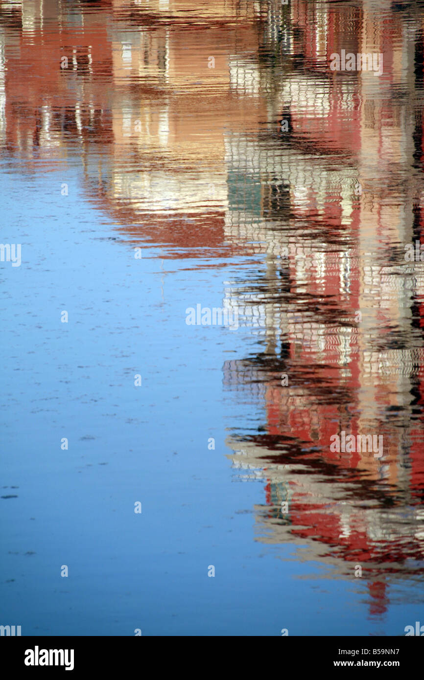 urban building reflection in water in city town Stock Photo - Alamy
