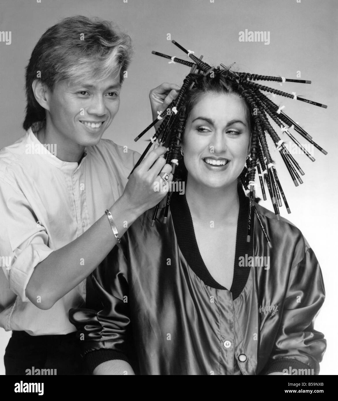 1980s hair perm hi-res stock photography and images - Alamy