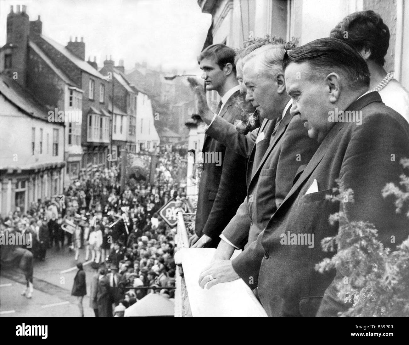 Durham Miners Gala Ray Gunter right and Harold Wilson watch the crowd ...
