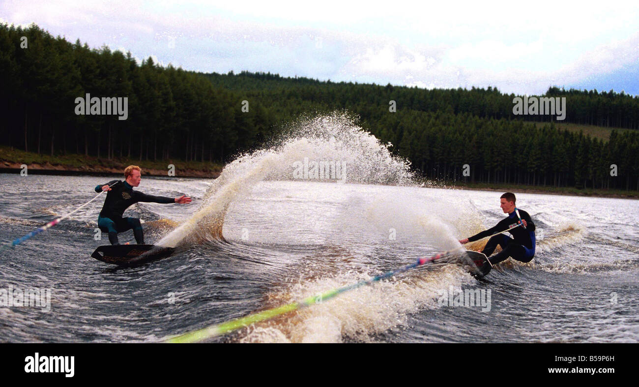 A series of pictures which show water from source in a reservior to tap ...