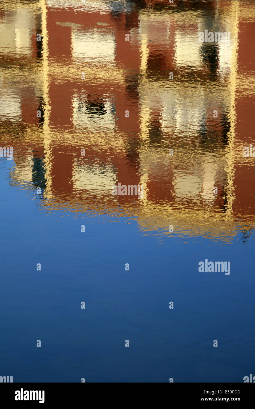 urban building reflection in water in city town Stock Photo - Alamy