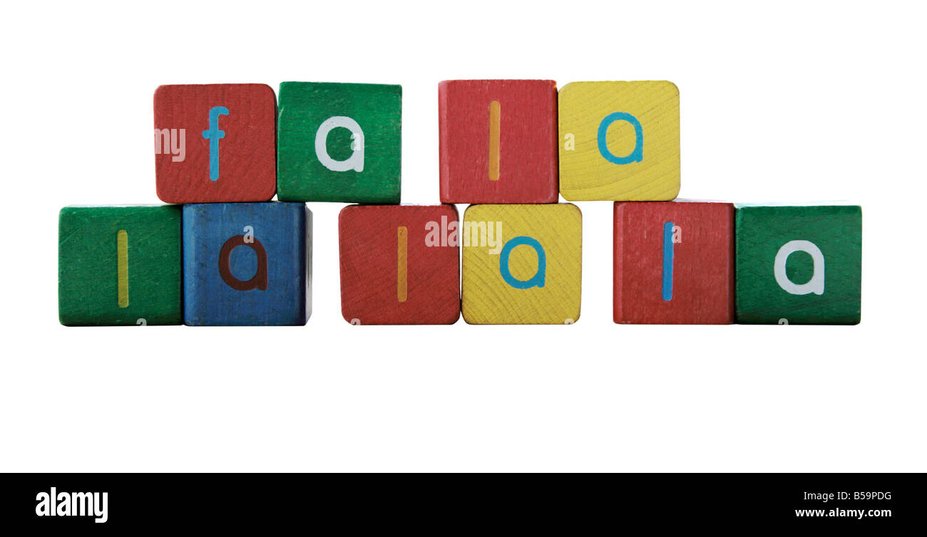 fa la la la la in colorful children's block letters Stock Photo - Alamy