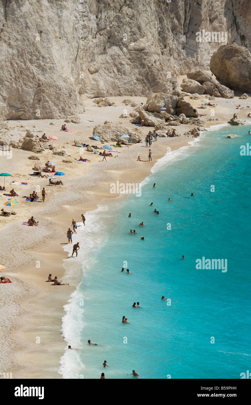 Porto Katsiki beach, west coast of Lefkada (Lefkas), Ionian Islands ...