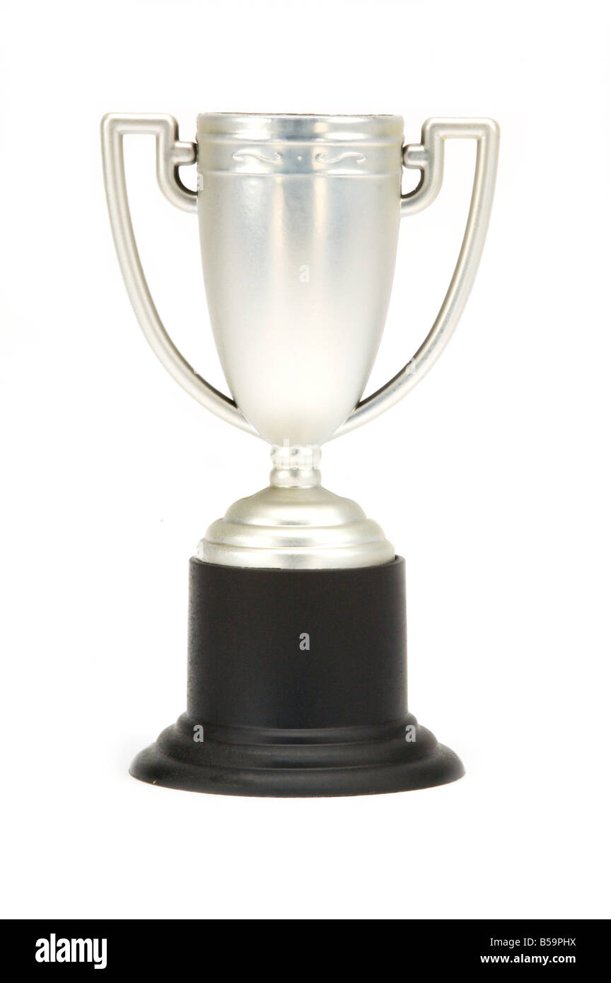 Silver trophy on white Stock Photo - Alamy