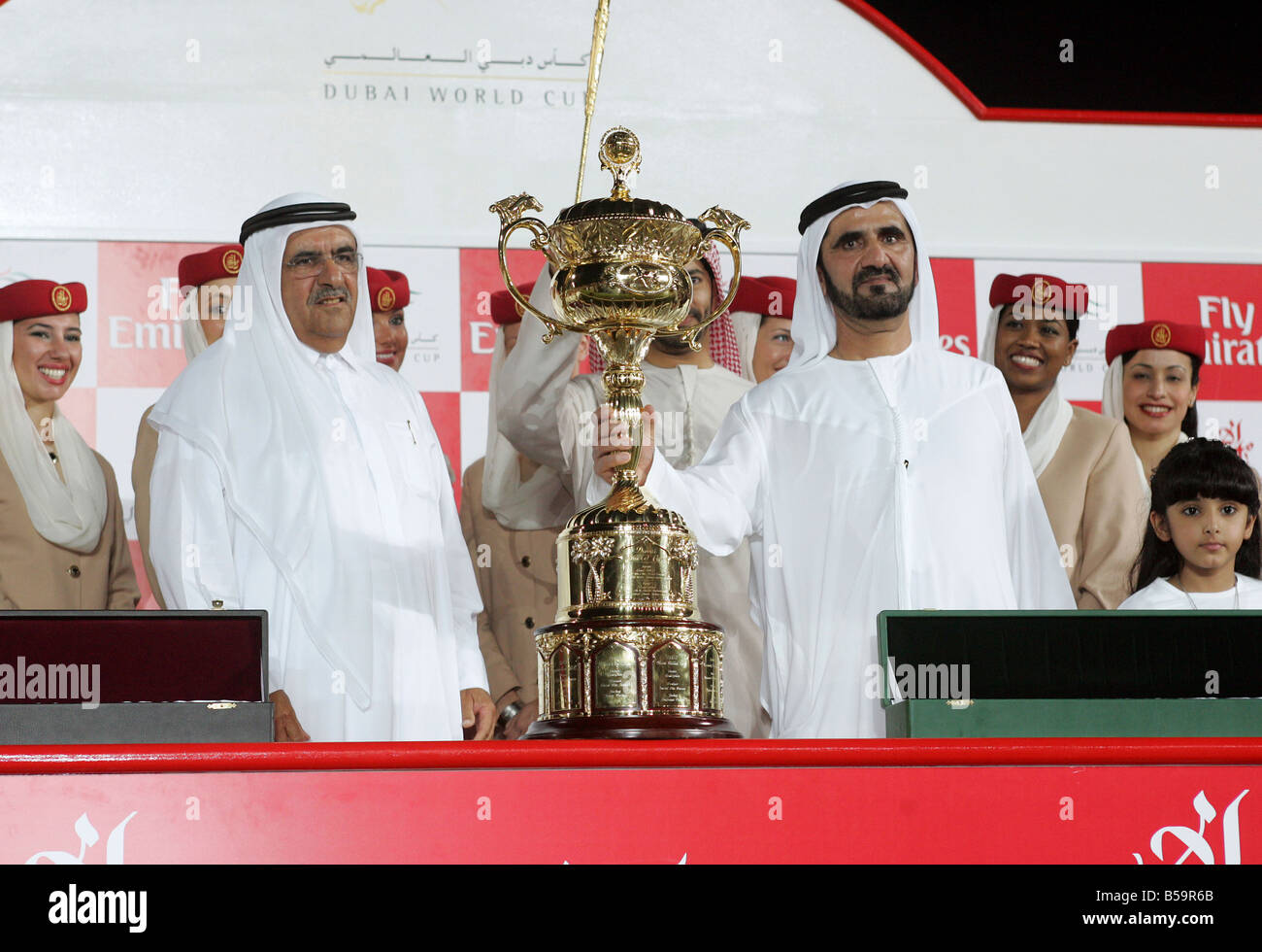 Portrait of Sheikh Mohammed bin Rashid al Maktoum and Sheikh Hamdan bin ...