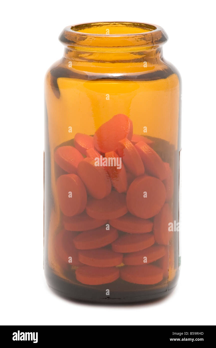 object on white medical Bottles of pills Stock Photo - Alamy