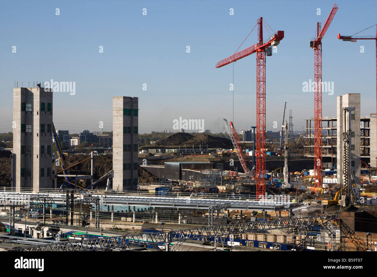 London 2012 Olympic Infrastructure Construction site Stratford London ...