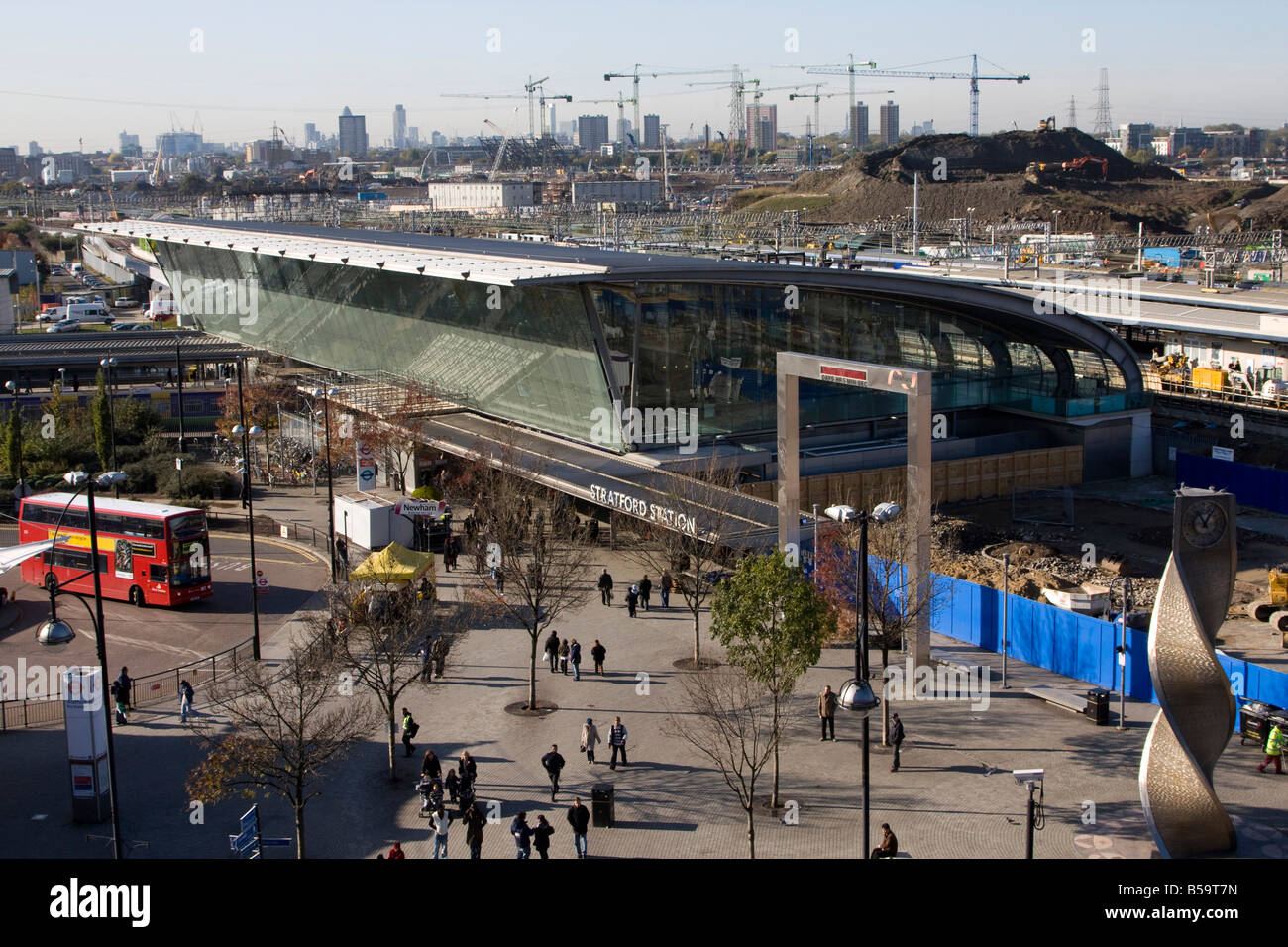 London 2012 Olympic Infrastructure Construction site Stratford London ...